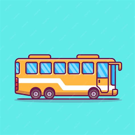Автобус мультфильм значок иллюстрации. | Бесплатно векторы