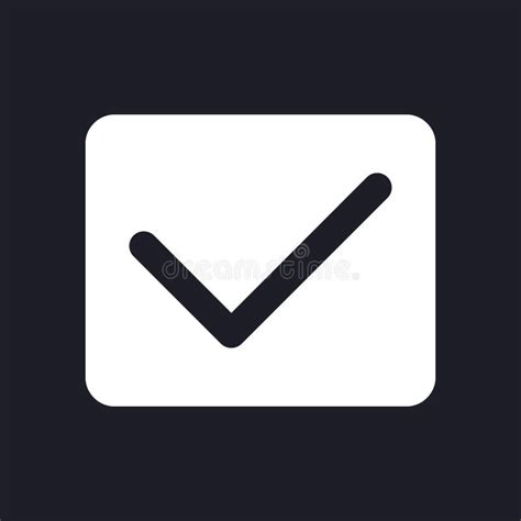 Checkmark Dark Mode Glyph Ui Icon Stock Vector Illustration Of