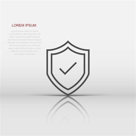 Premium Vector Shield With Check Mark Icon In Flat Style Protect