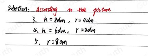 Solved 3 Height H Radius R Dm 4 Height H Radius R