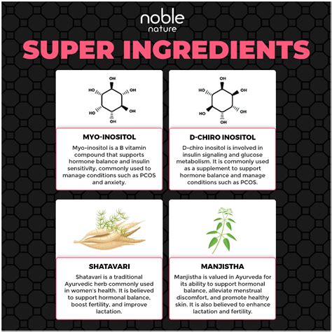 Noble Nature Pcos Balance Supplement 90 Veg Tablets Myo Inositol And D Chiro Inositol Natural