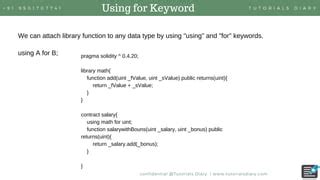 Solidity Tutorials Libraries In Solidity Pdf