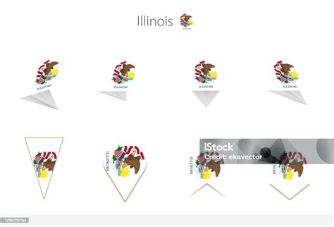 일리노이 미국 주 플래그 컬렉션 일리노이 벡터 플래그의 여덟 버전 0명에 대한 스톡 벡터 아트 및 기타 이미지 0명 국기