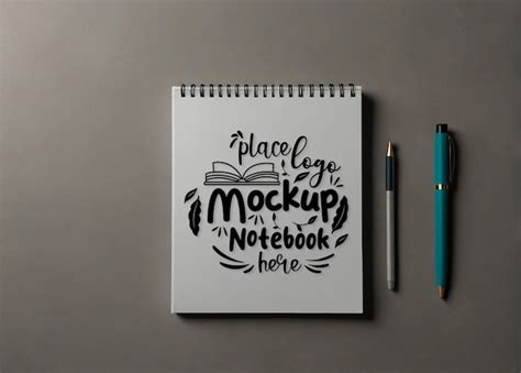 Premium Psd Premium Notebook Mockup Design Logo