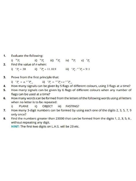 Assignment Permutations Combination And Probability Pdf