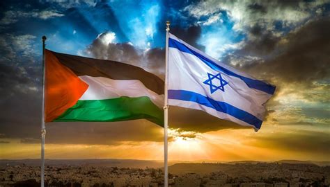 Premium Photo Israeli And Palestinian Flags Side By Side Symbolize