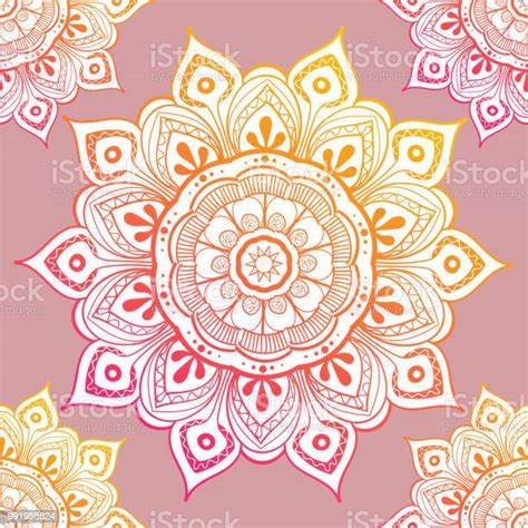 꽃 동기와 원활한 민족 패턴입니다 만다라 직물 및 종이 위한 양식된 인쇄 템플릿입니다 Boho 세련 된 디자인입니다 여름 패션입니다 기하 도형에 대한 스톡 벡터 아트 및