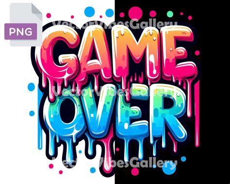 Game Over Graffiti Gaming Typography Png Digital Download Etsy