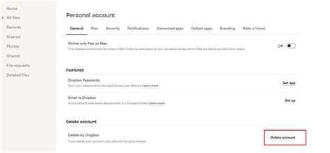 How To Delete Your Dropbox Account Android Authority
