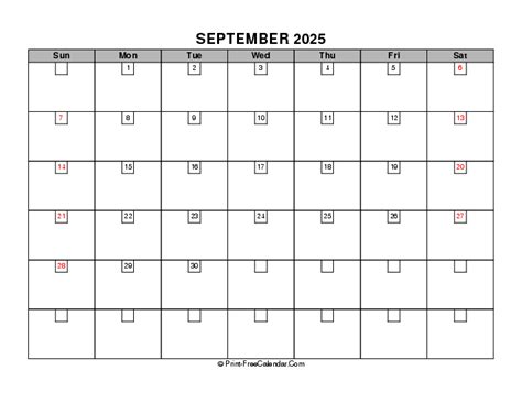 Download September 2025 Calendar Large Font Sunday Start Pdf Word