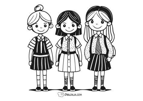 3 Niñas Sonrientes Dibujo 2872 Dibujalia