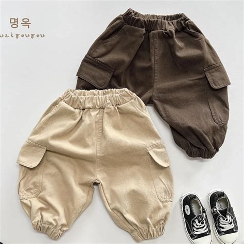 한국 스타일 어린이 캐주얼 바지 남아용 여아용 1 6 세 면 소재 탄성 허리 바지 봄 가을 상품 Aliexpress