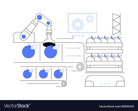 Sorting And Packing Robots Isolated Cartoon Vector Image