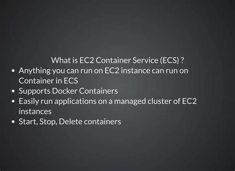 Amazon Web Services Ec2 Container Service Ecs Ppt