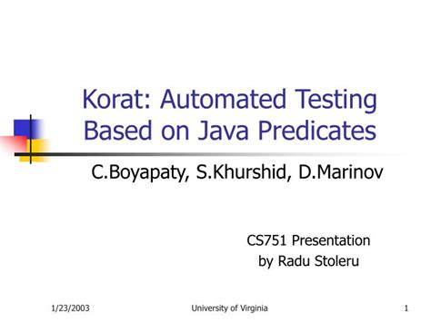 Ppt Korat Automated Testing Based On Java Predicates Powerpoint