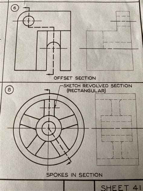 Solved Q OFFSET SECTION SKETCH REVOLVED SECTION Chegg
