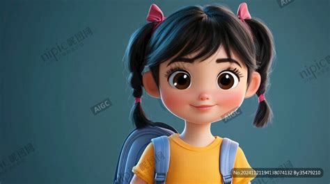 Ai创作图小女孩儿插 小米卡通女孩 儿插女孩 仿3d卡通形象 3d卡通形象 3d动画插图 写实人物插画 3d人物形象 写实卡通人物 3d卡通