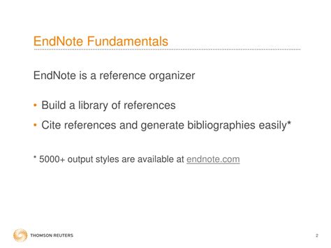 PPT Building An EndNote Library Easy Reference Organization And Citation Generation