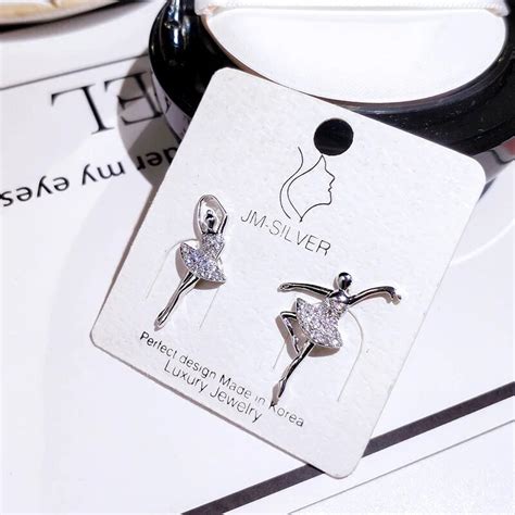 Badu Bg 2023 г Бляскави блестящи обеци за балерини Балетно момиче Тапи за уши Изящни феи Женски