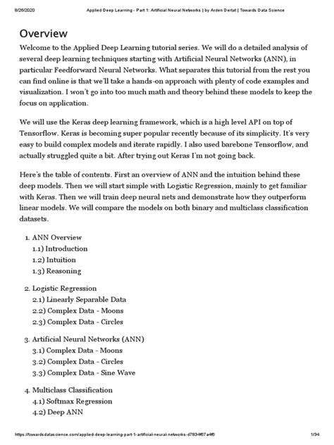 Applied Deep Learning Part 1 Artificial Neural Networks By Arden Dertat Towards Data