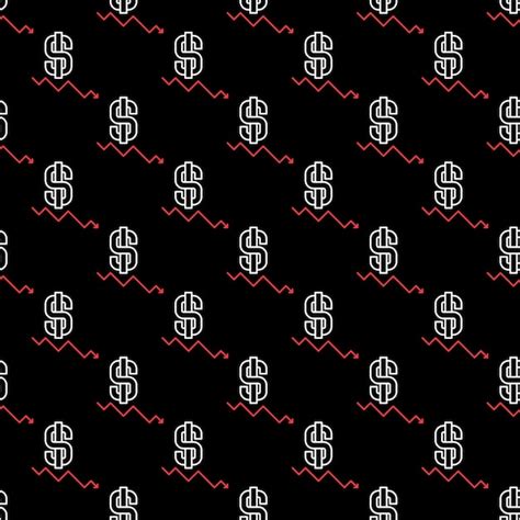 Premium Vector Devaluation Outline Pattern Arrow With Dollar Sign Seamless Background
