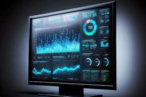 Premium Photo Computer Monitor With Graphs Displaying Business Strategy