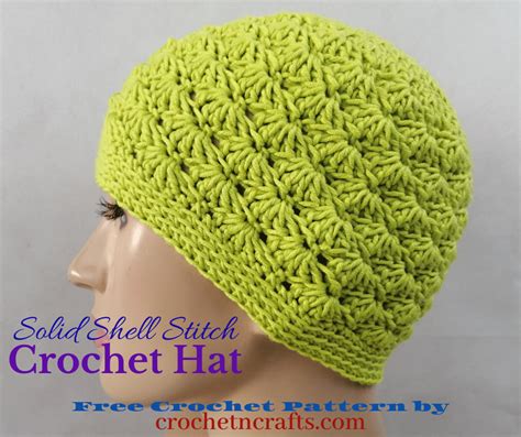 Solid Shell Stitch Crochet Hat Crochetncrafts