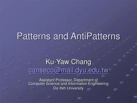 Ppt Patterns And Antipatterns Powerpoint Presentation Free Download Id6737191