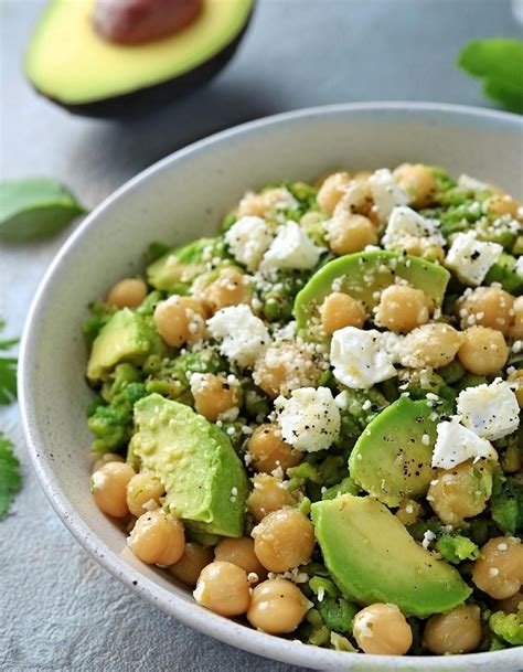 Chickpea Avocado And Feta Salad Recipe The Newlywed