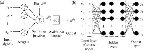 artificial neural network a the signal flow of neuron b the