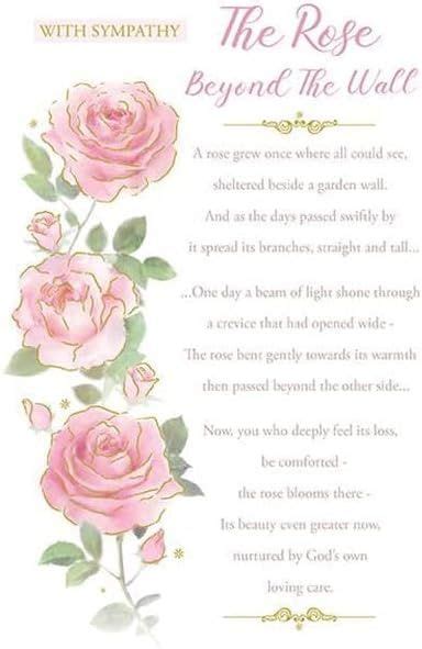 The Rose Beyond The Wall Poem Sympathy Card