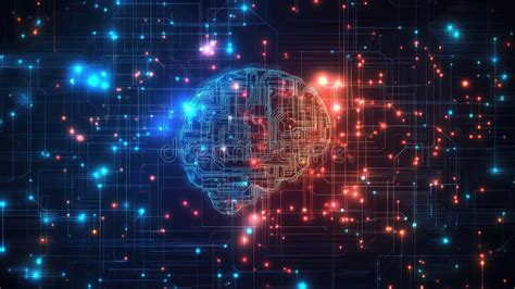 Futuristic Digital Brain With Neural Network Connections And Glowing Nodes Representing