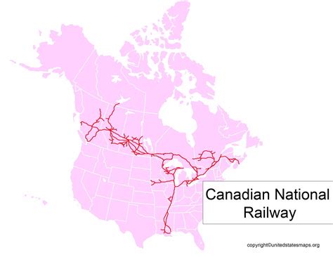 Canadian National Railway Map Railroads Route System