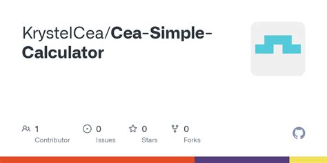 GitHub KrystelCea Cea Simple Calculator
