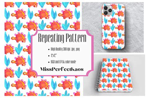 Dinosaurs Repeating Pattern 300 Dpi Graphic By Missperfectkaos · Creative Fabrica