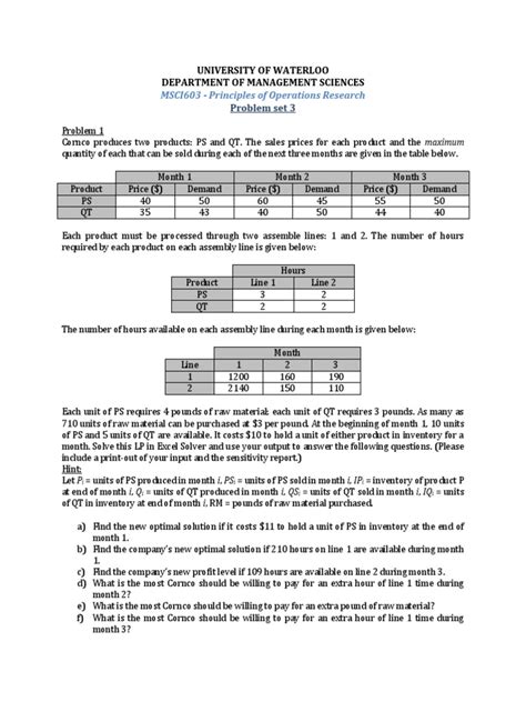 3 Solved Problems Sensitivity Analysis Pdf Labour Economics Investing