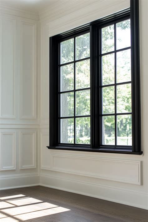 13 Chic Ideas For White Walls With Black Trim Black Windows Black Window Trims Black Trim
