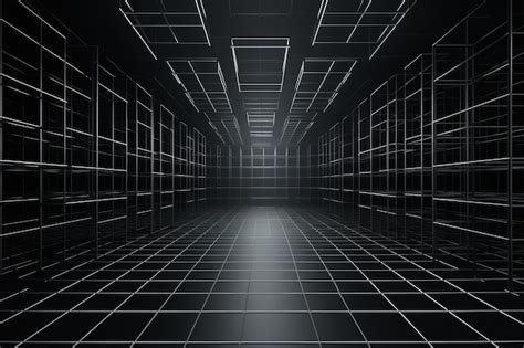 Premium Photo Exploring The Futuristic 3d Wireframe Grid Room A Captivating Augmented Reality