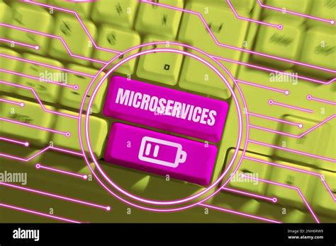 Sign Displaying Microservices Internet Concept Software Development