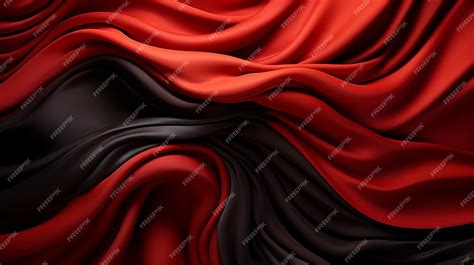 Red And Black Background With Fabric Texture Premium Ai Generated Image