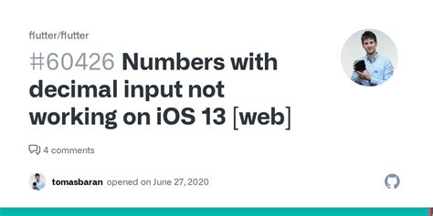 Numbers With Decimal Input Not Working On Ios 13 Web · Issue 60426 · Flutterflutter · Github