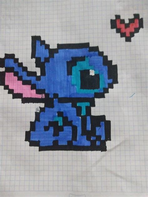 Stitchs Dibujos Pixelados Para Cuaderno Dibujos Aesthetic En Cuadros
