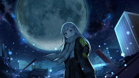 Anime Night Sky Moon Wallpapers Top Free Anime Night Sky Moon