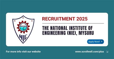Recruitment At The National Institute Of Engineering Nie Mysuru