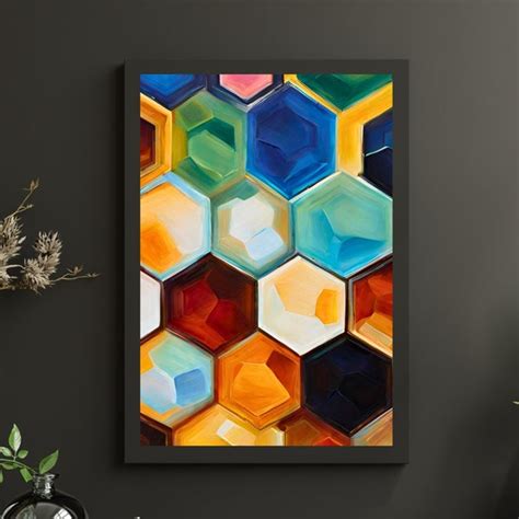 Hexagon Artwork Etsy