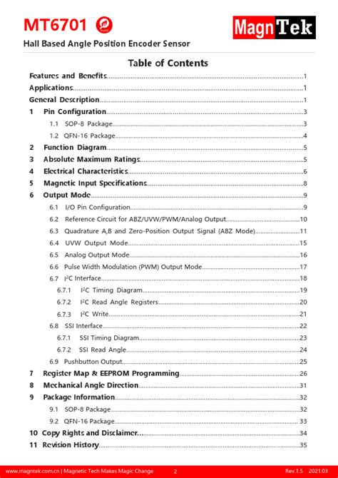 MT Datasheet MT MagnTek Pdf Hall Based Angle Position