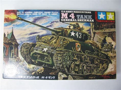 Vintage Mokei Tamiya 1 21 Push Button Rc Us Army M4 General Sherman