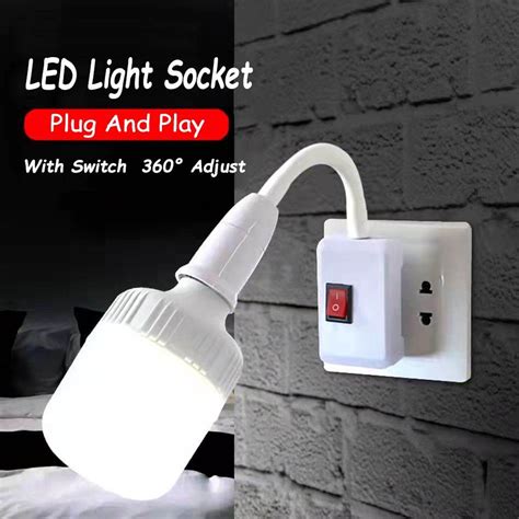 Bulb Socket Base Lamp Holder Led Light Adaptor With Onoff Switch