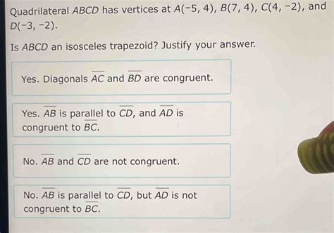 solved quadrilateral abcd has vertices at a 5 4 b 7 4 c 4 2