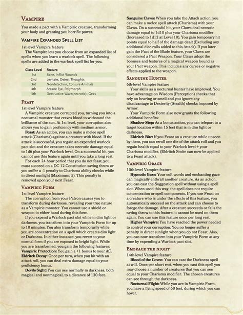 Vampire A Warlock Subclass That Plays Around Dim Light Or Darkness